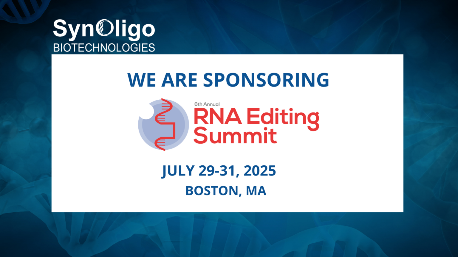 6th RNA Editing Summit - Synoligo